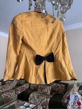 smarti | Jackets & Coats | Vintage Womens Mustard Yellow Contrasttrim ...